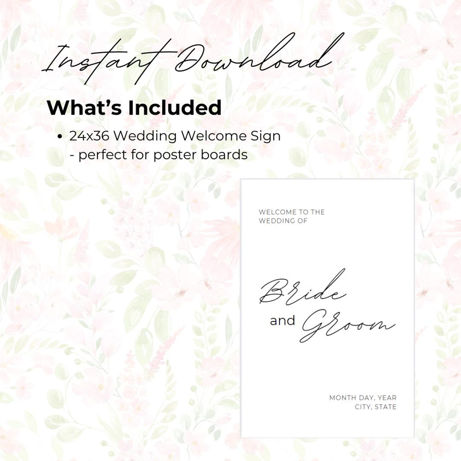 Wedding Welcome Sign Canva Template - Etsy