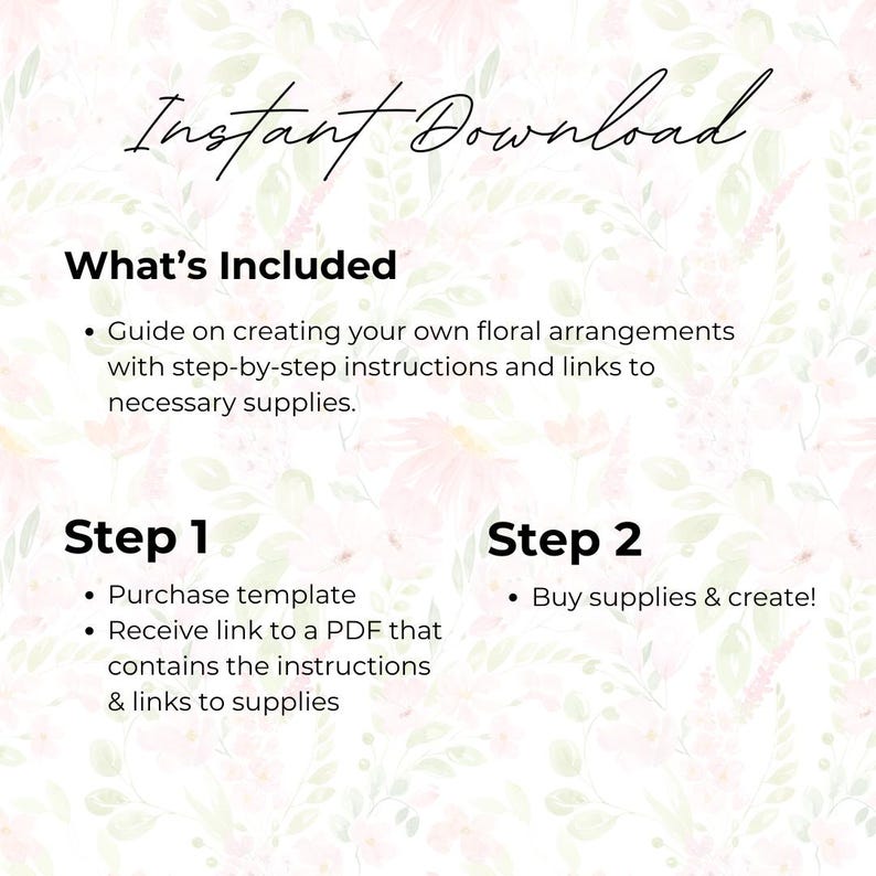 Floral Arrangement DIY Instructions & Supplies. Perfect for Weddings ...