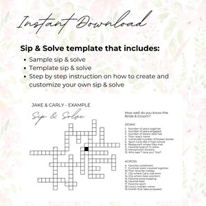 Sip and Solve Template With Detailed Instructions - Etsy