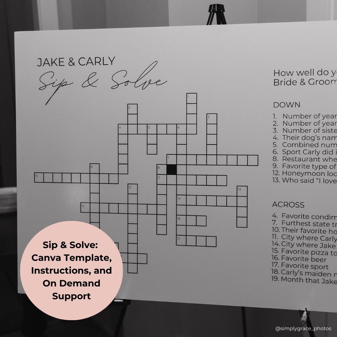 Sip and Solve Template With Detailed Instructions - Etsy