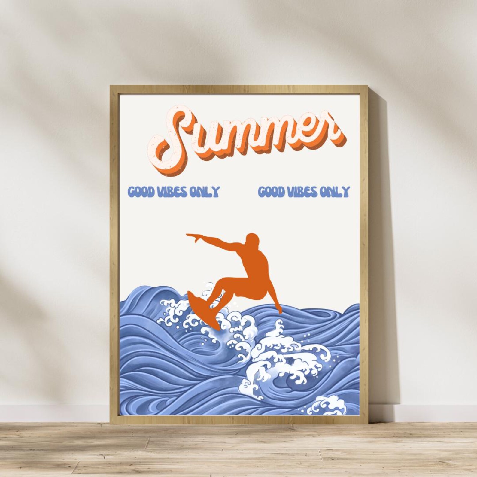 Surfers at Beach Print, Surfing Poster, Surfing Summer Poster, Summer ...