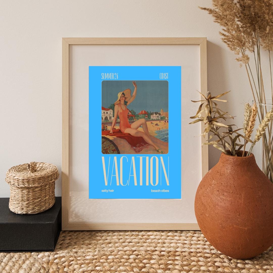 Summer Vacation Poster, Summer House Wall Art, Summer Vacation Wall Art ...