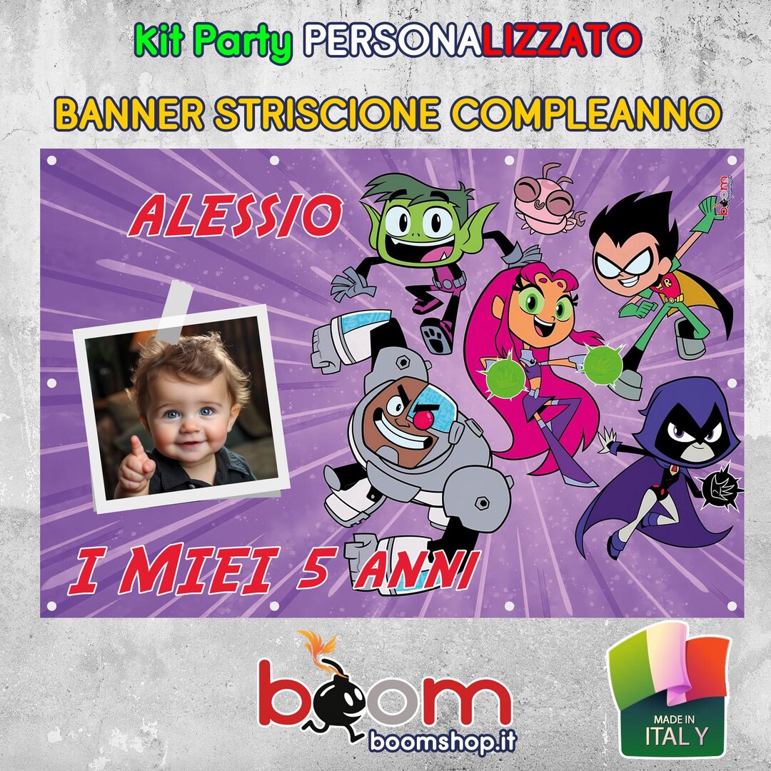 Banner Birthday Banner Teen Titans Go 550 Gr Polyester Banner Eyelets ...