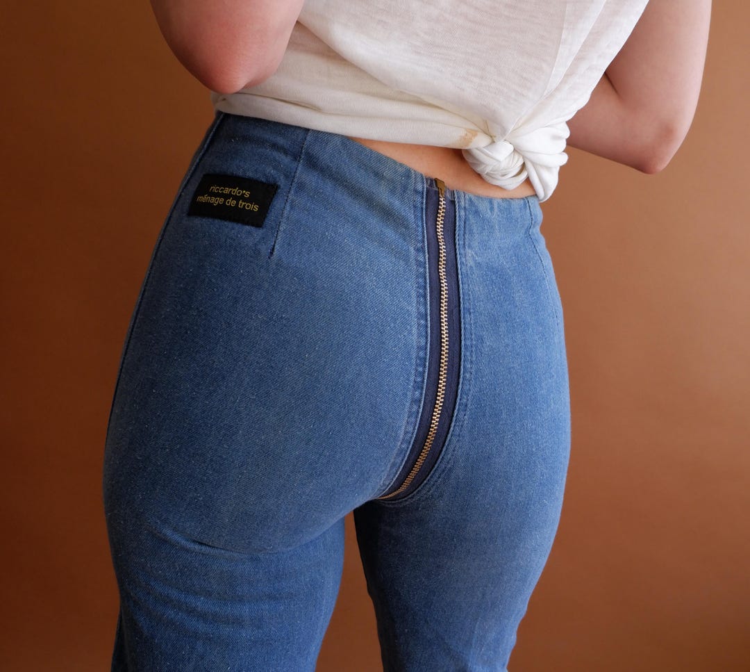 Vintage 70s Zip Around Jeans/ 1970s Ricardos Menage De Tois Zipper ...