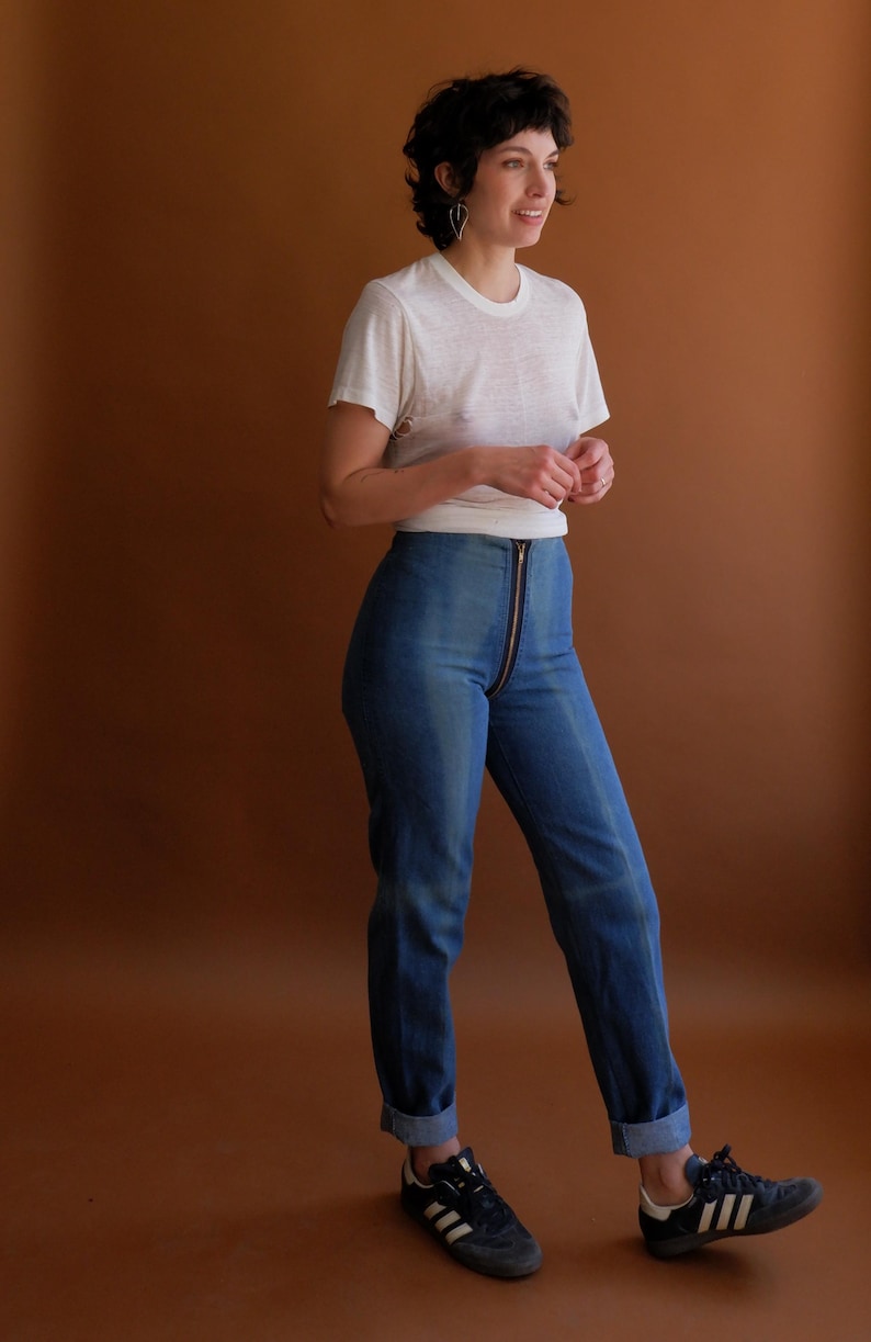 Vintage 70s Zip Around Jeans/ 1970s Ricardos Menage De Tois Zipper ...