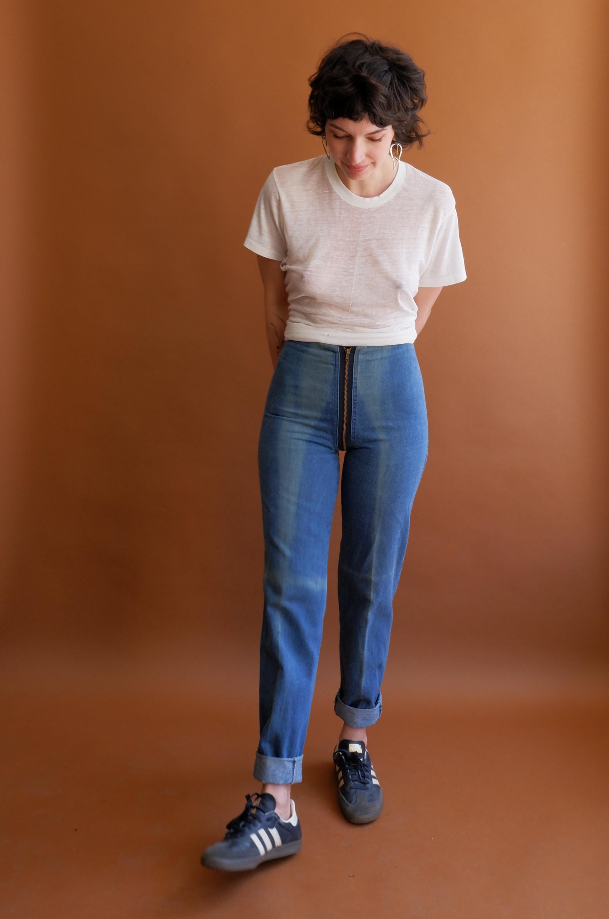Vintage 70s Zip Around Jeans/ 1970s Ricardos Menage De Tois Zipper ...
