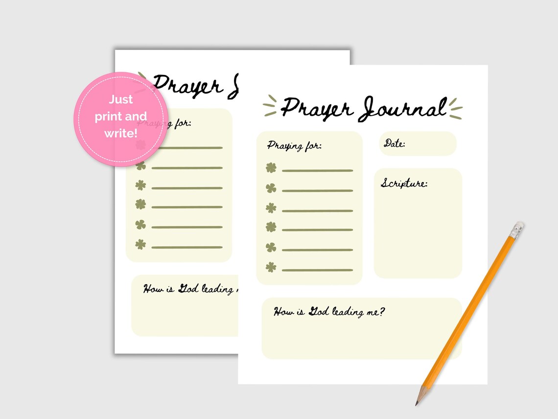 Prayer Journal Printable Template Sheet | Gratitude | Daily Prayer Plan ...