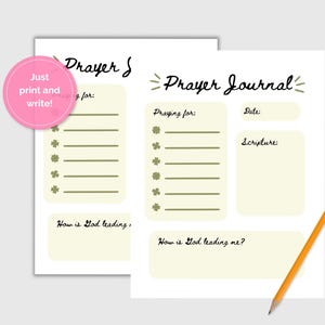Prayer Journal Printable Template Sheet | Gratitude | Daily Prayer Plan ...