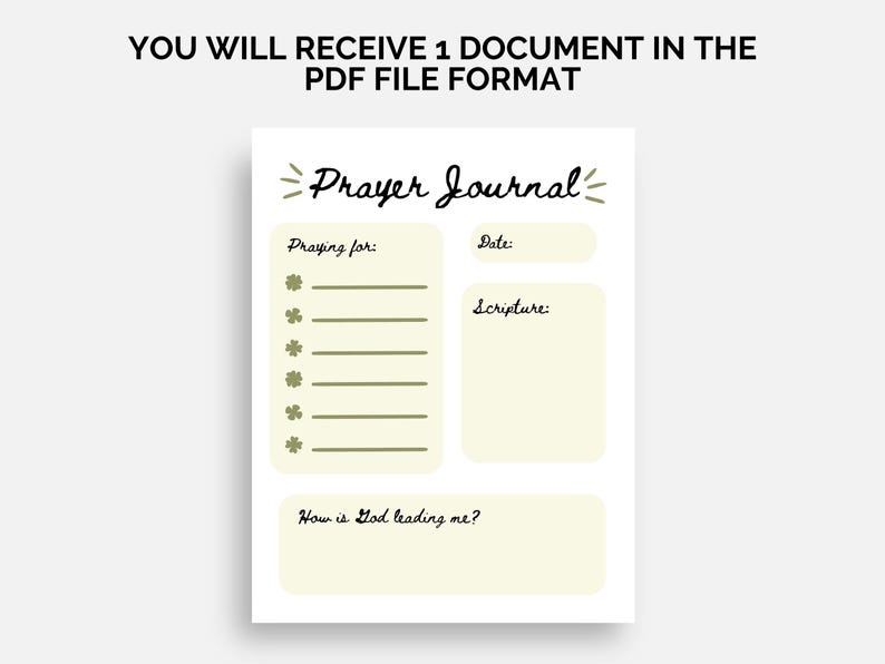 Prayer Journal Printable Template Sheet | Gratitude | Daily Prayer Plan ...