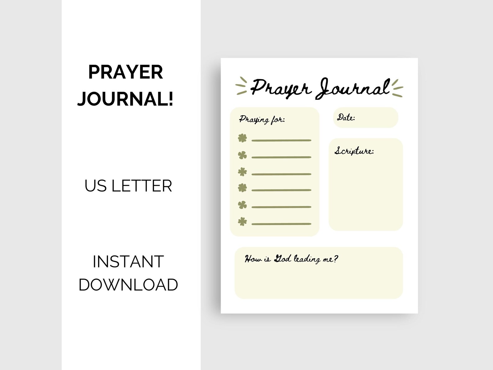 Prayer Journal Printable Template Sheet | Gratitude | Daily Prayer Plan ...