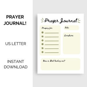 Prayer Journal Printable Template Sheet | Gratitude | Daily Prayer Plan ...
