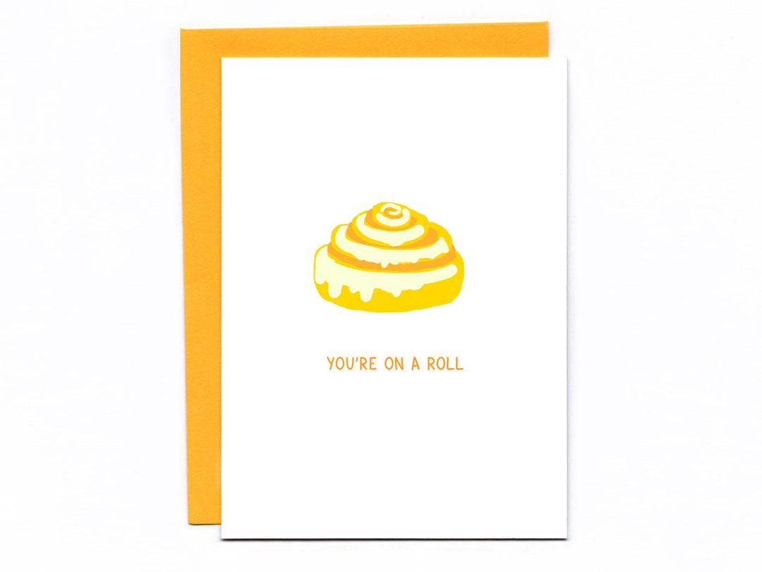 You're on a Roll Funny Congratulations Card Cinnamon - Etsy