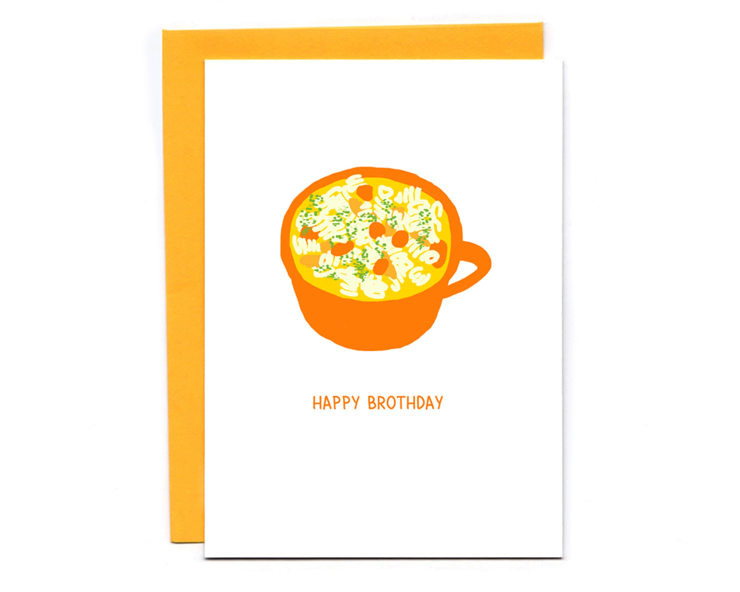 Happy Brothday - Funny Birthday Card - Pun Card - Noodle Puns - Joke ...