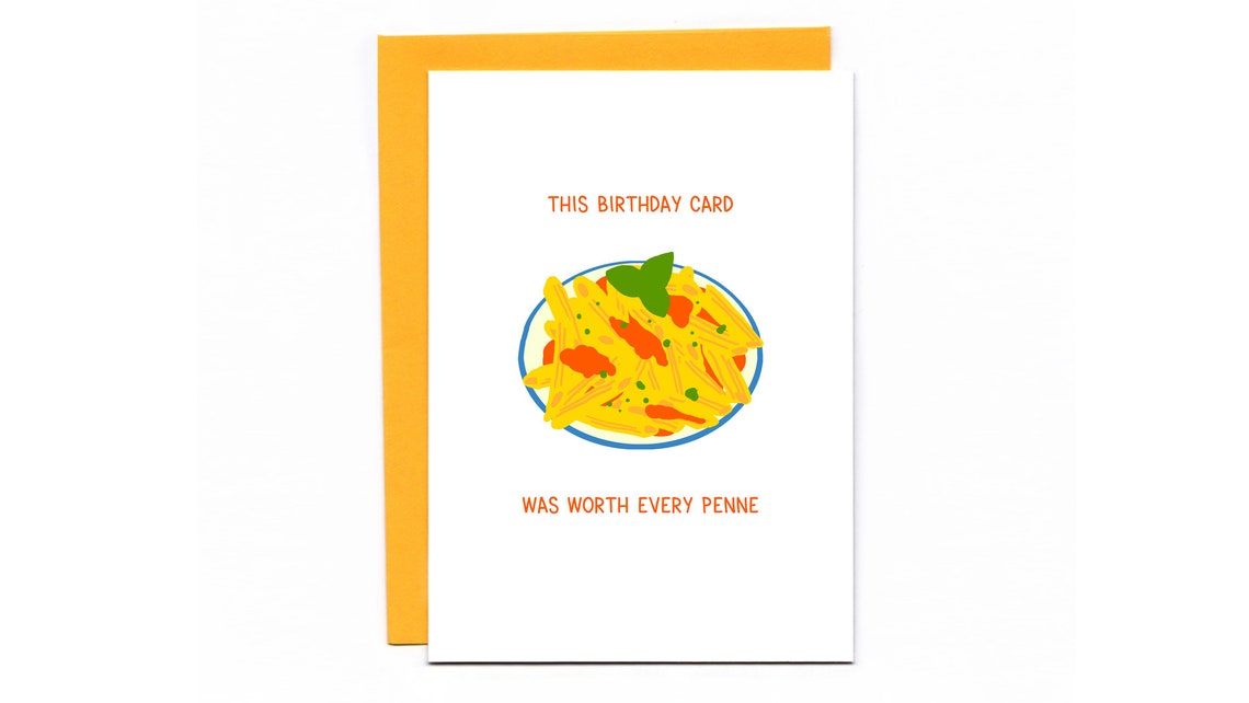 This Birthday Card Was Worth Every Penne Funny Birthday Card | Etsy