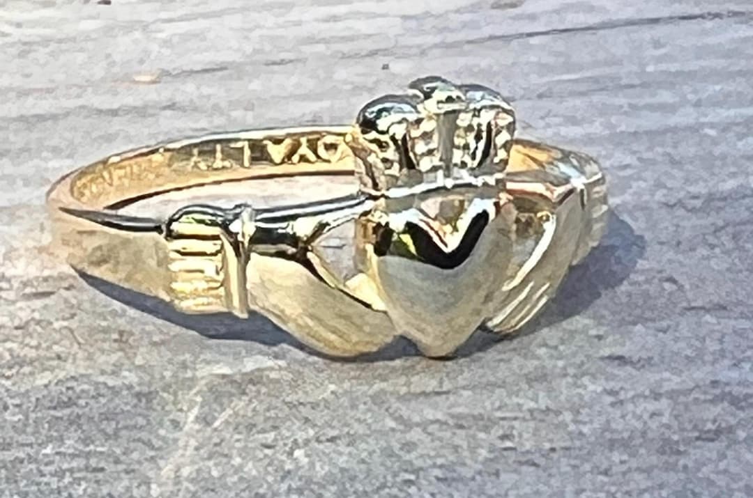 Handmade Galway Claddagh Ring: 14k Gold Coated Sterling Silver - Etsy