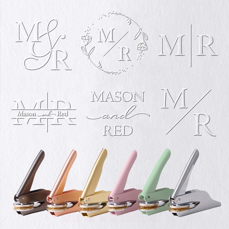 Custom Wedding Invitation Embosser, Monogram Seal Stamp, Custom Last ...