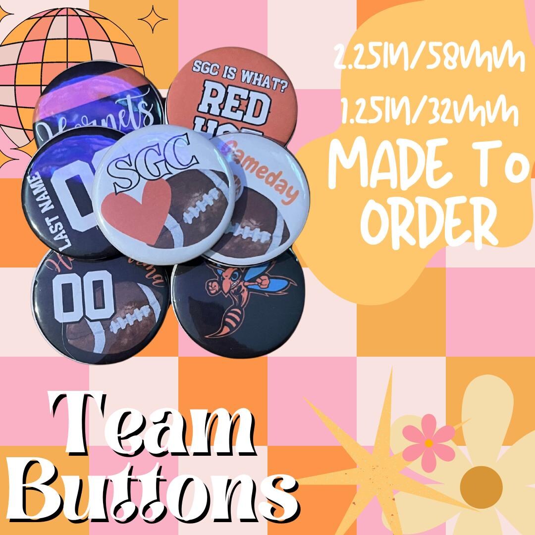 Kid/school Team Buttons High School Football Support Buttons - Etsy