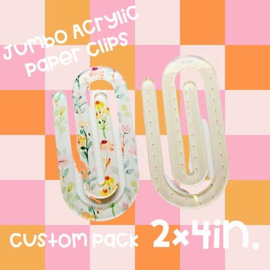 Jumbo Acrylic Paper Clips | Custom Paper Clips | Custom Gifts - Etsy