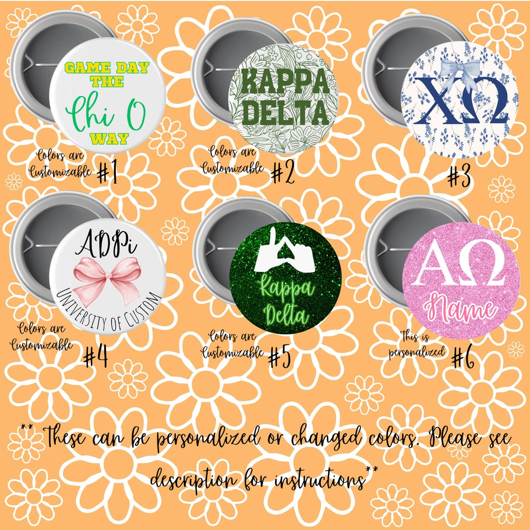 Sorority Buttons Cute Buttons Custom Buttons - Etsy