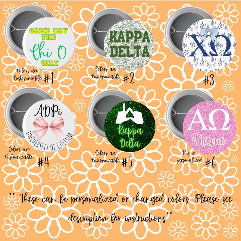 Sorority Buttons - Etsy