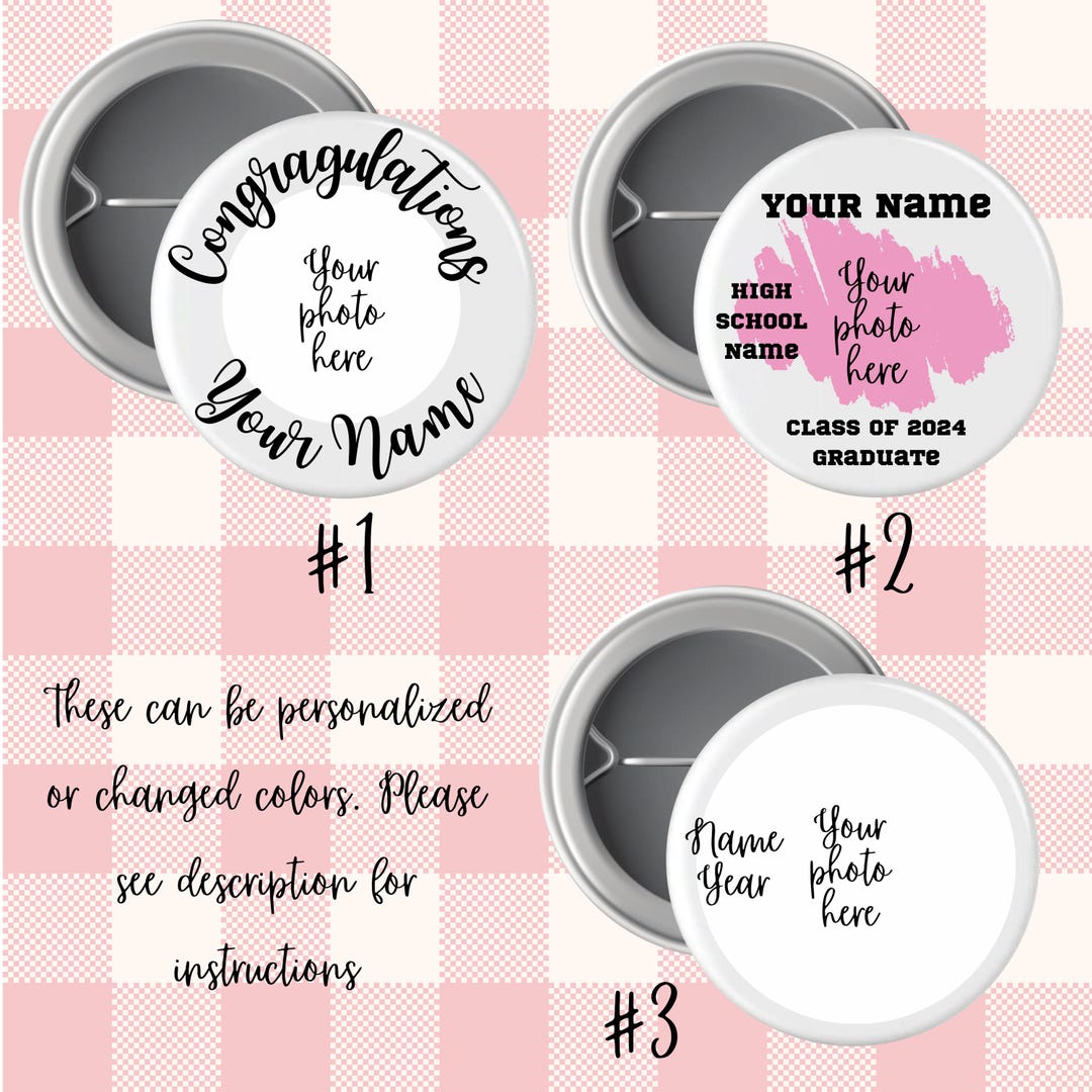 Graduation Buttons | Picture Buttons | Congratulations - Etsy