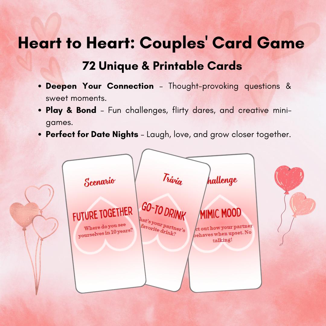 Heart to Heart Card Game - Printable - Etsy