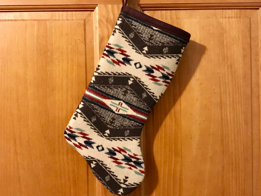 Christmas Stocking XL Wool Spirit of the People B Southwestern Tribal ...