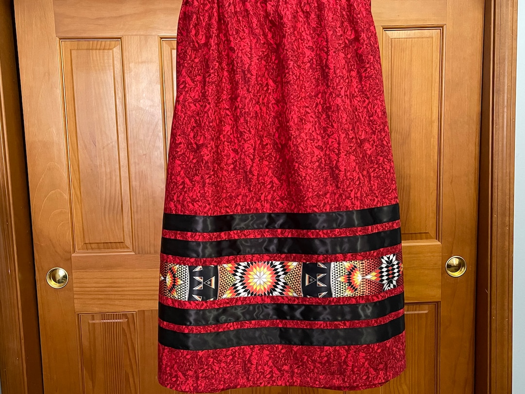 Women’s Ribbon Skirt With Optional Pockets - Made to Order - Red With ...