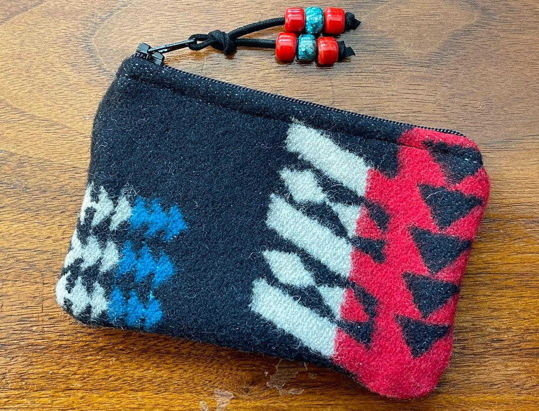Wool Coin Purse / Gift Card Holder XL Mini Scorpio Southwestern ...