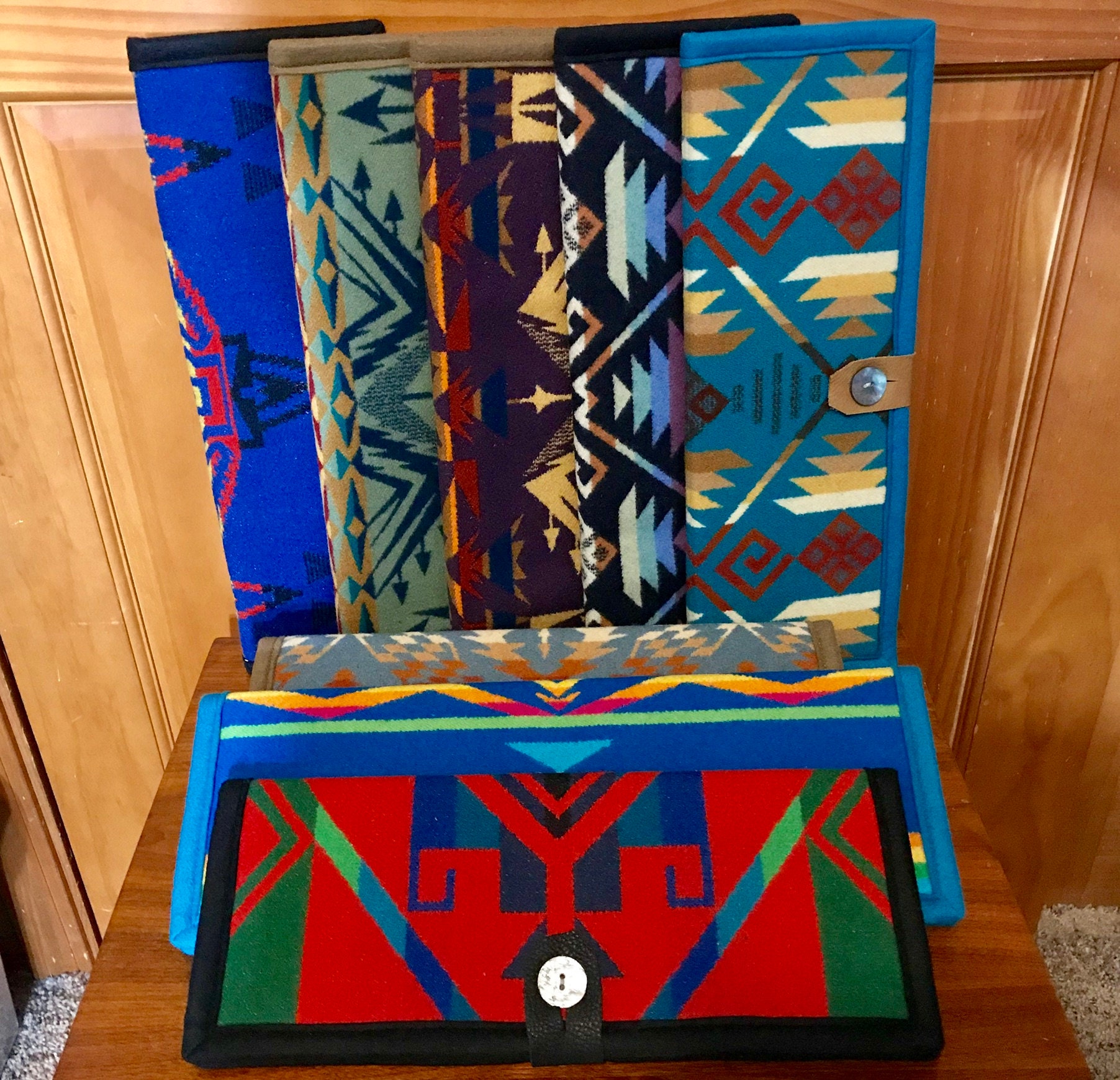 Feather Holder Wool / Feather Case Red Tuscon Southwestern | Etsy