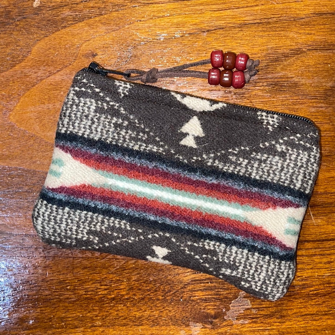 Wool Coin Purse / Gift Card Holder / Zippered Pouch Mini Spirit of the ...