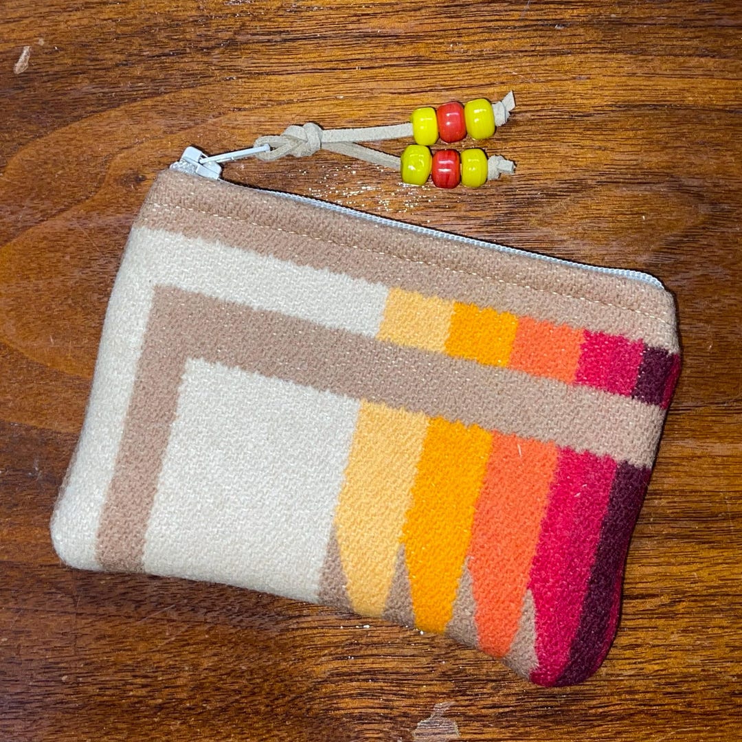 Wool Coin Purse / Phone Cord / Gift Card Holder / Zippered Pouch XL Tan ...
