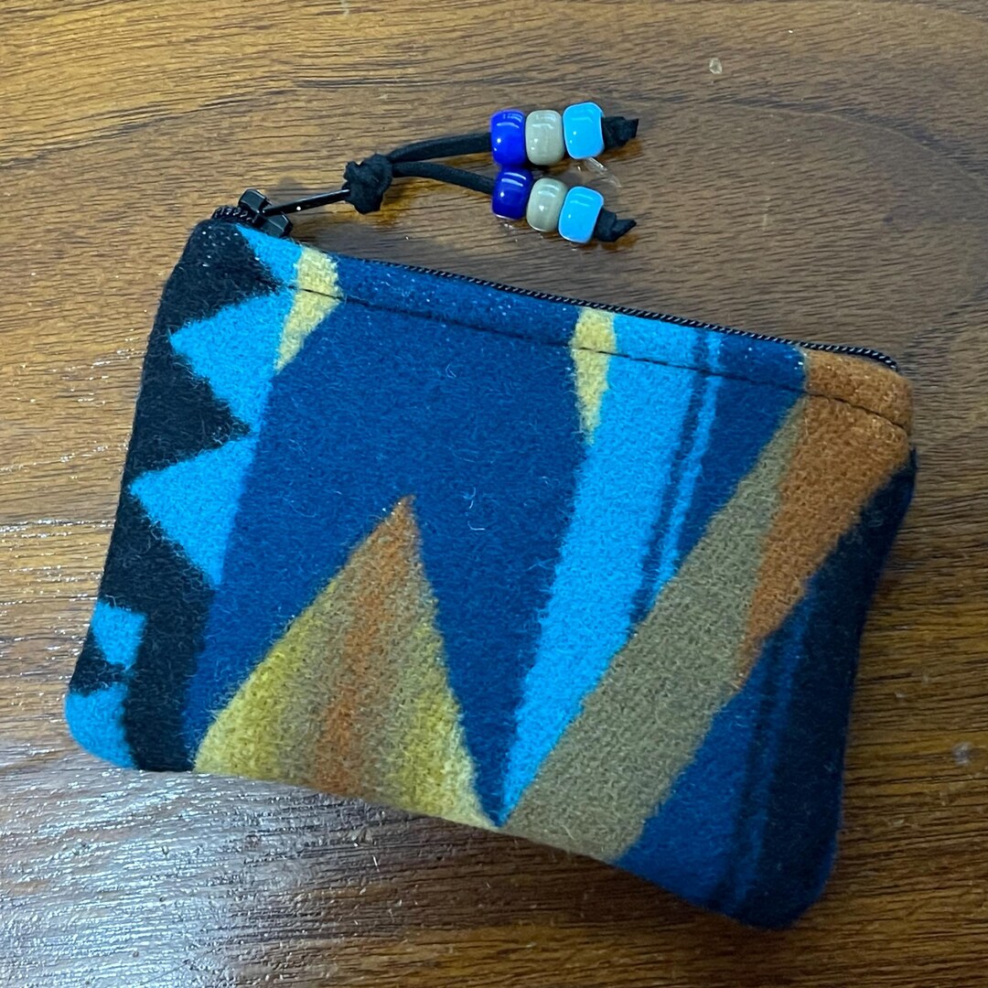 Wool Coin Purse, Gift Card Holder XL Turquoise Lapaz (A) Southwestern ...