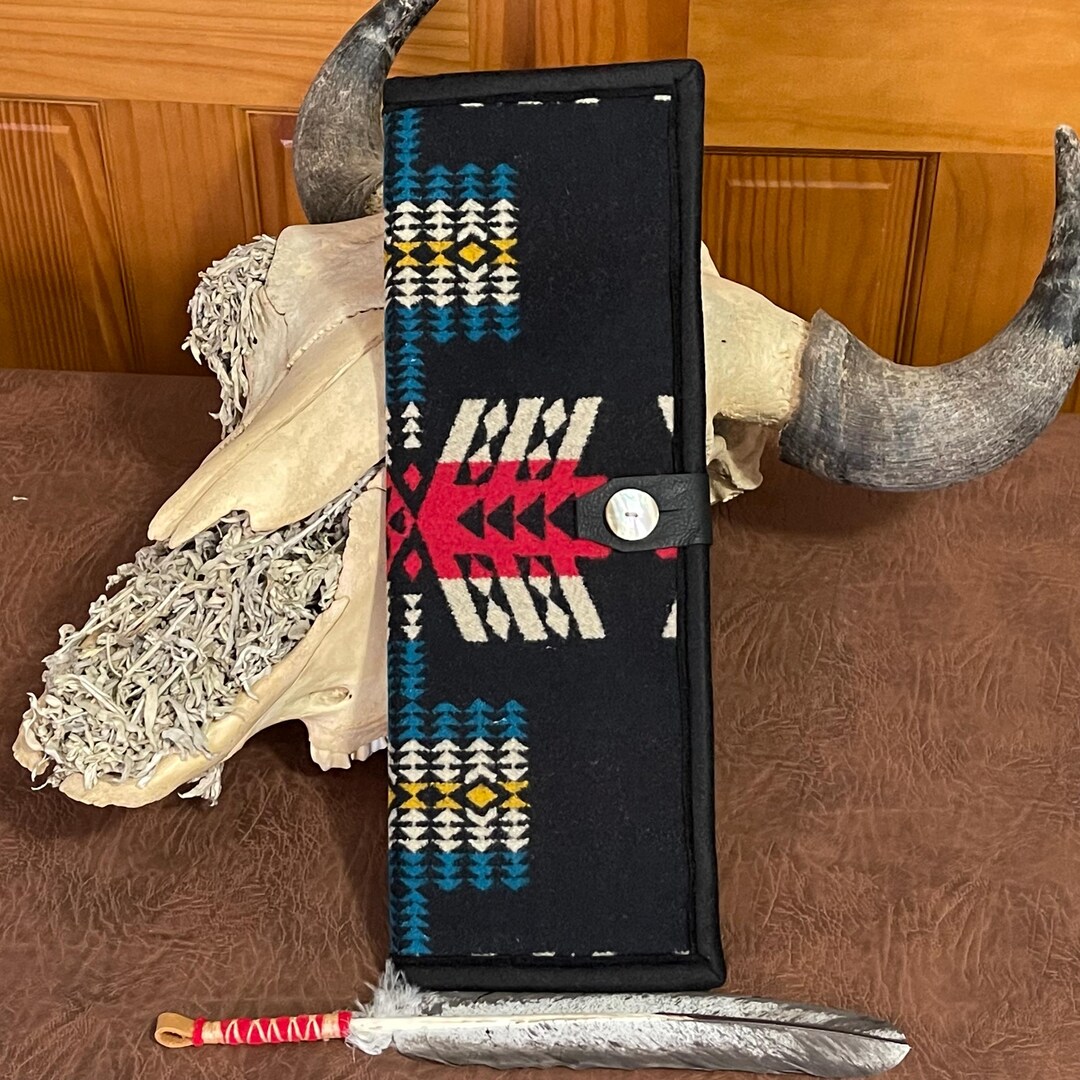 Feather Holder / Feather Case XL Wool Mini Scorpio B Geometric Tribal ...