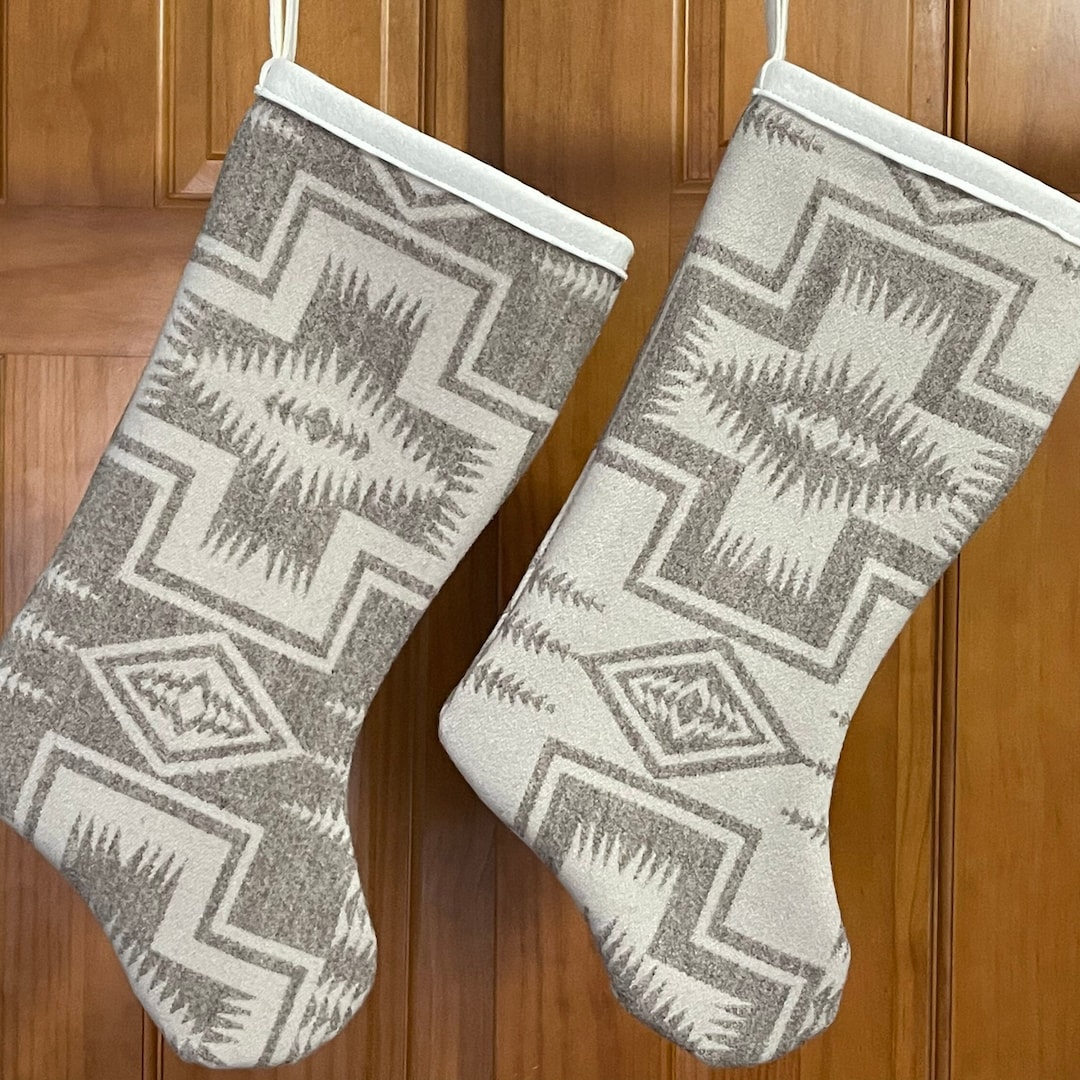 Christmas Stocking XL Tonal Harding Tribal Southwestern Geometric ...
