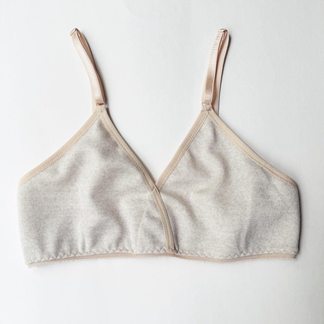 Merino Wool Bra | Heathered Knit Lingerie, Adjustable Straps - Etsy