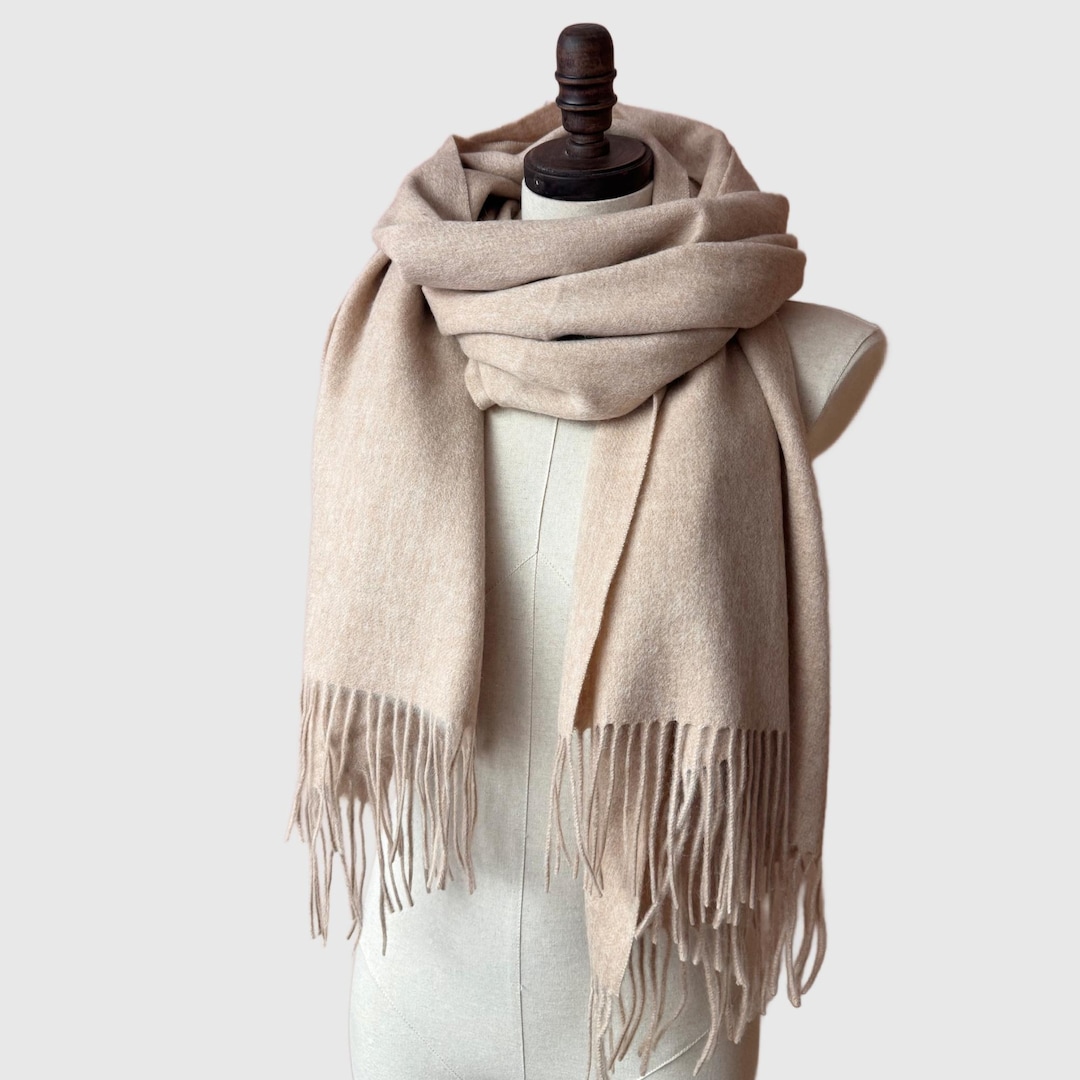 Hand-felted Natural Lambswool Scarf | Soft Warm Wrap, 16 Colors - Etsy