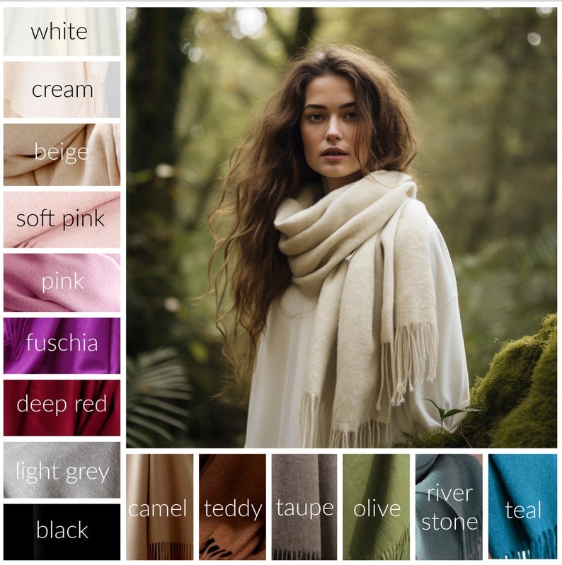 Very Long Lambswool Scarf 15 Colors Fleur D'eve by Econica - Etsy