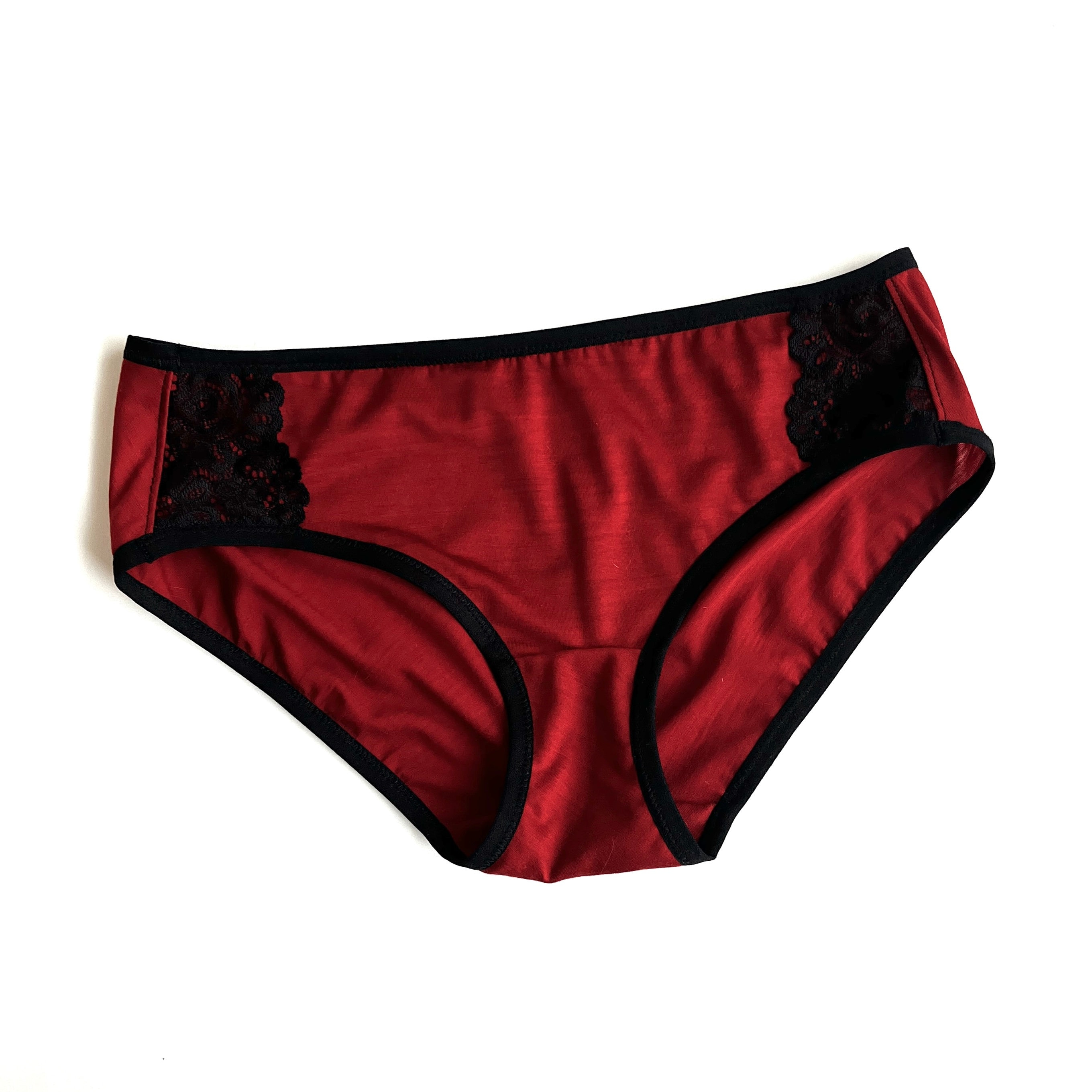 Red Merino Wool Bikini Brief | Ready to Ship Wool Underwear | Fleur D ...