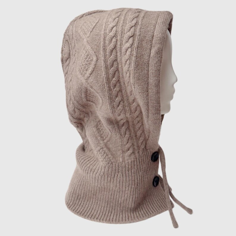 FLASH SALE Cashmere Hooded Scarf: Knit Neck Warmer With Buttons - Etsy