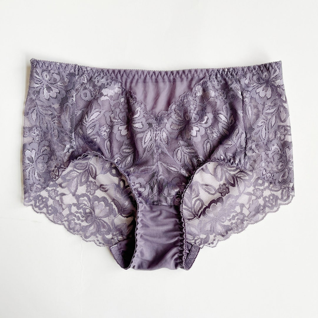 Scalloped Lace Silk Panties Full Coverage Lace Underwear - Etsy