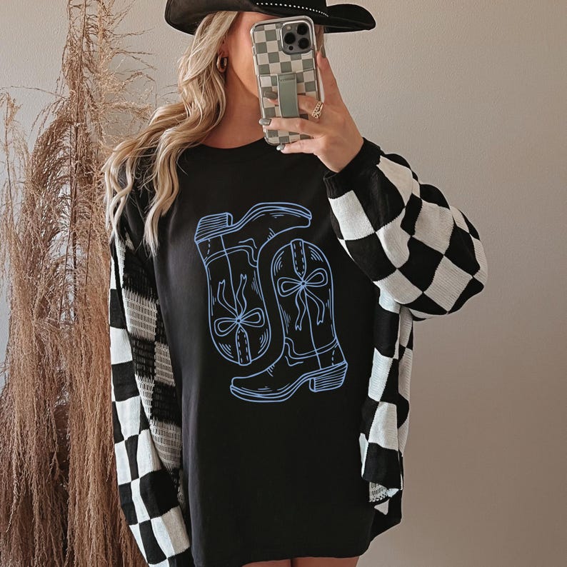 Vintage Western Shirt, Cowboy Boots Shirt, Womens Western Countryl ...