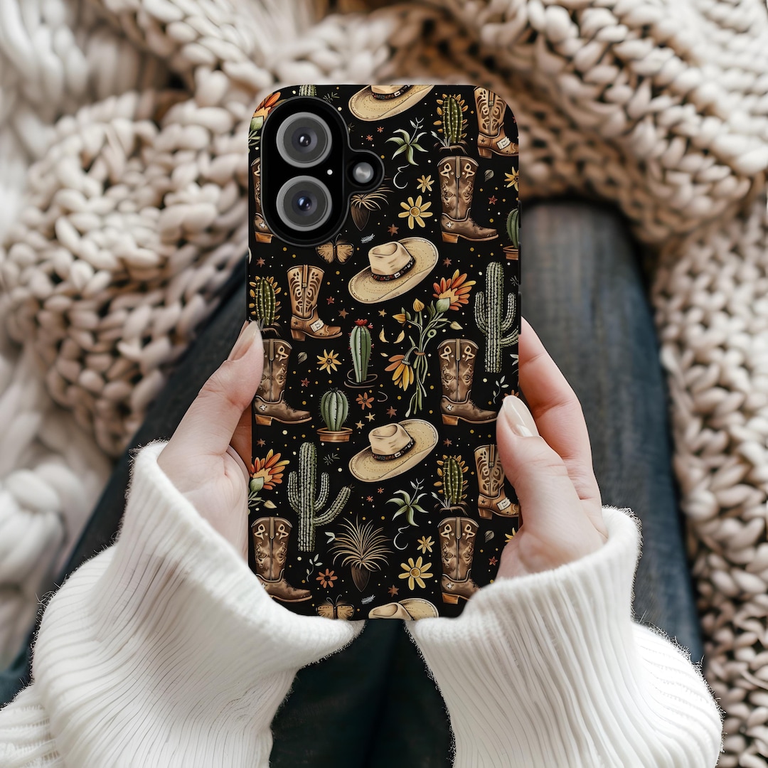 Western Phone Case, Vintage Cowgirl Tough Case for iPhone 16 15 14 13 ...