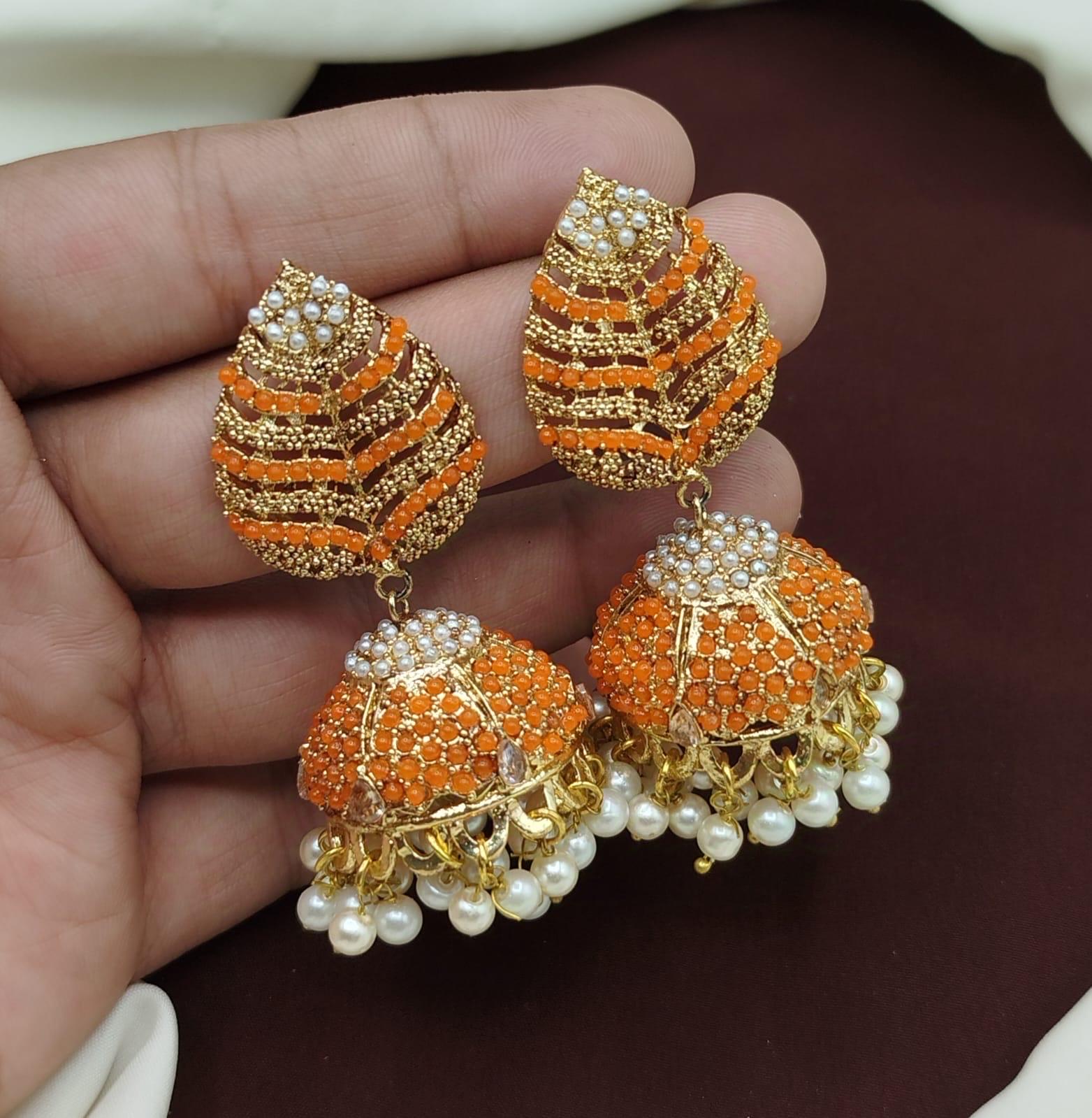 Nauratan Jhumka Earrings Multi Color Jhumkas Pakistani Indian Jewelry ...