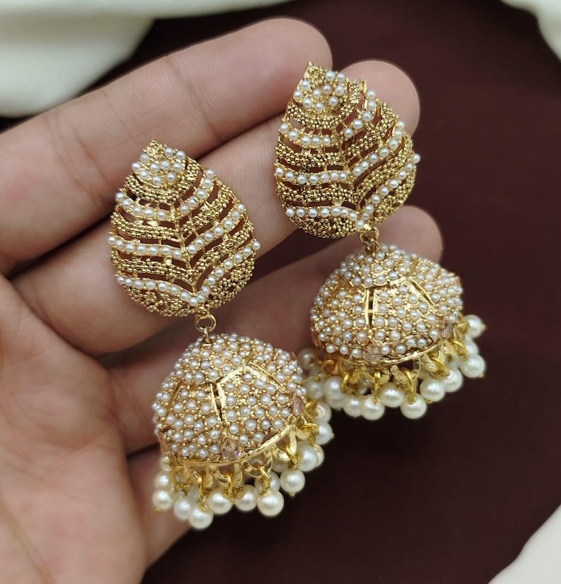 Nauratan Jhumka Earrings Multi Color Jhumkas Pakistani Indian Jewelry ...