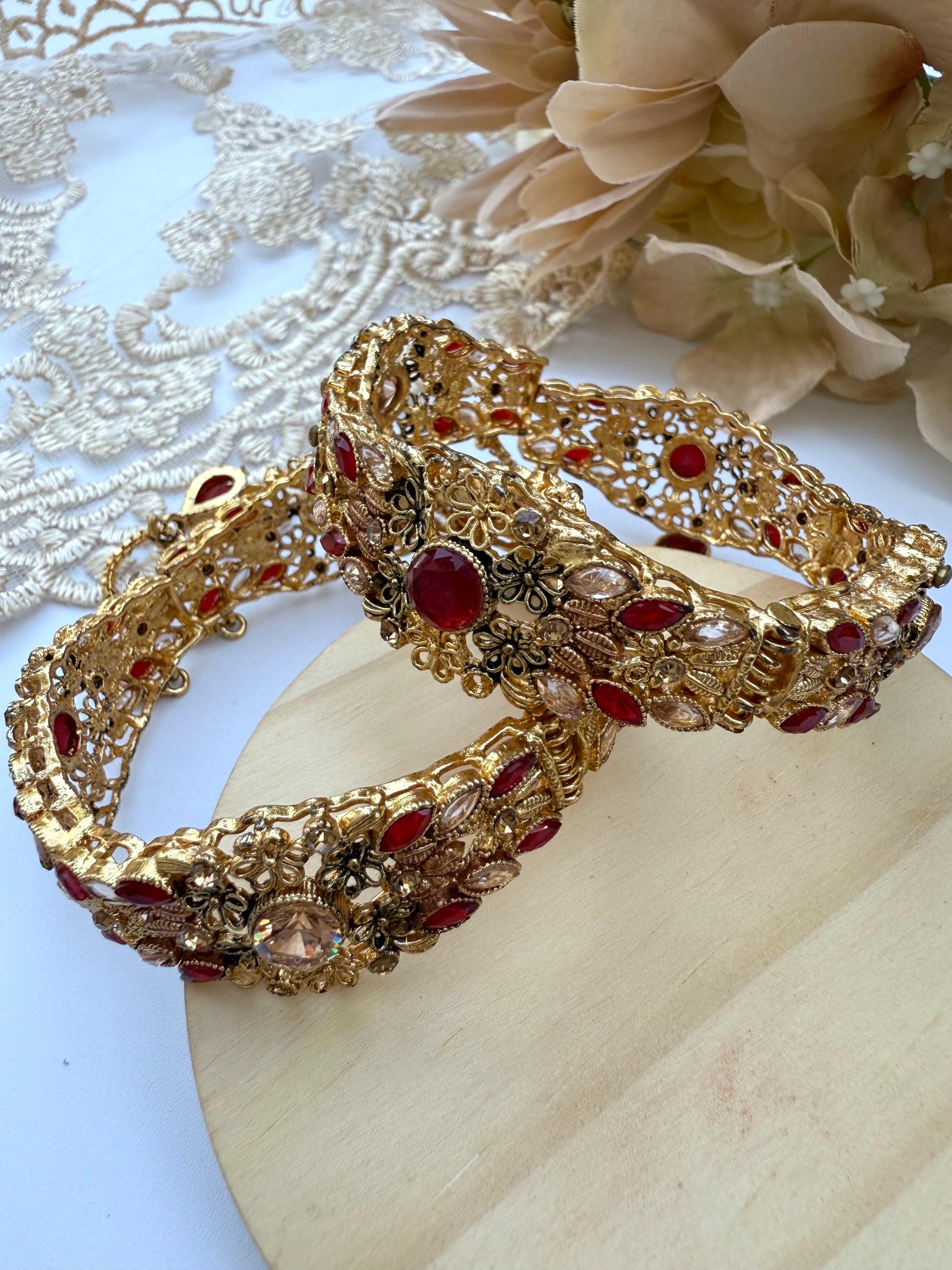 Bangles, Pakistani Openable Bangles, Nauratan Wedding Bangles ...