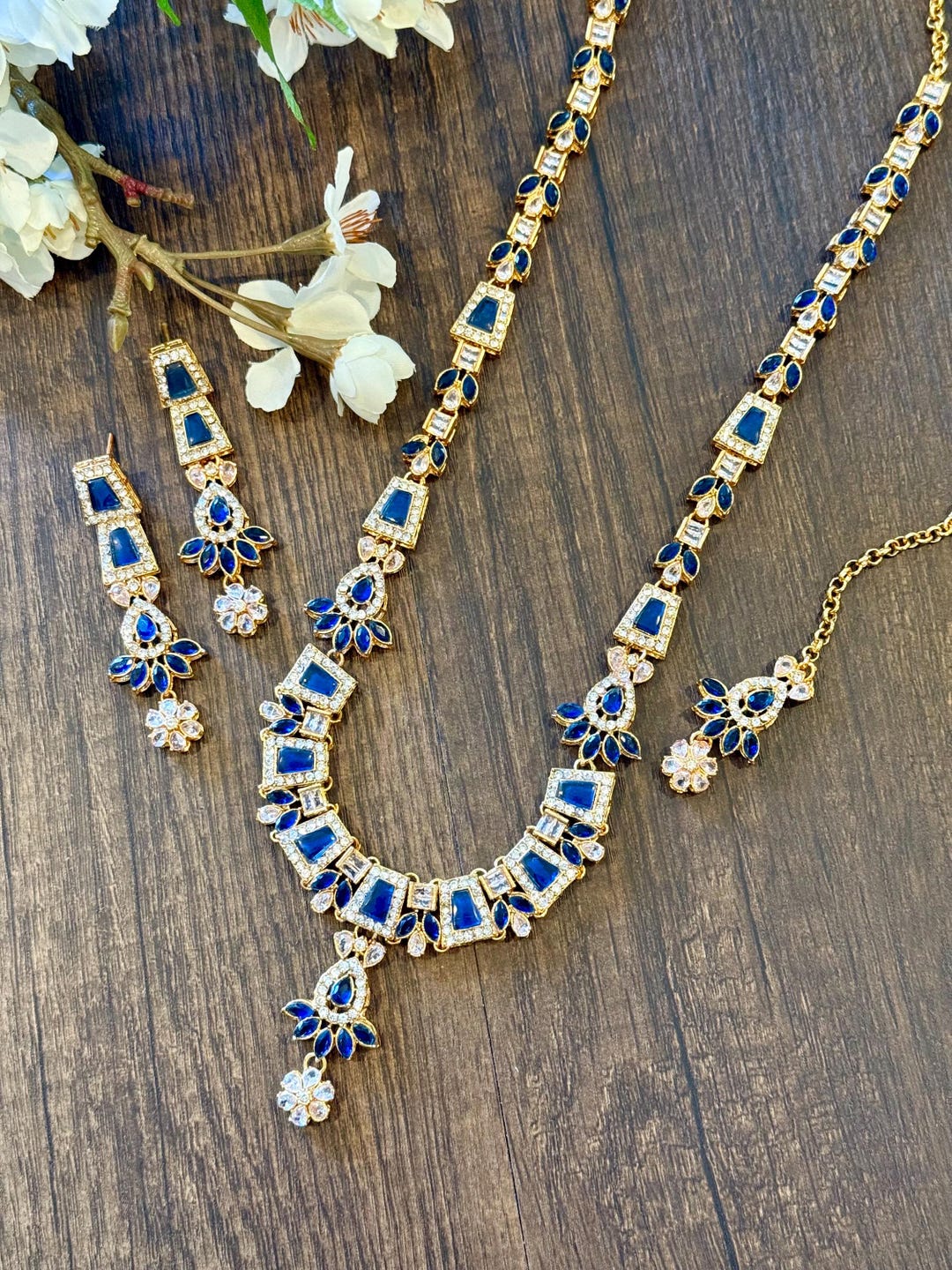 Long Mala Necklace Set 6 Colors Available / Pakistani Indian Jewelry ...