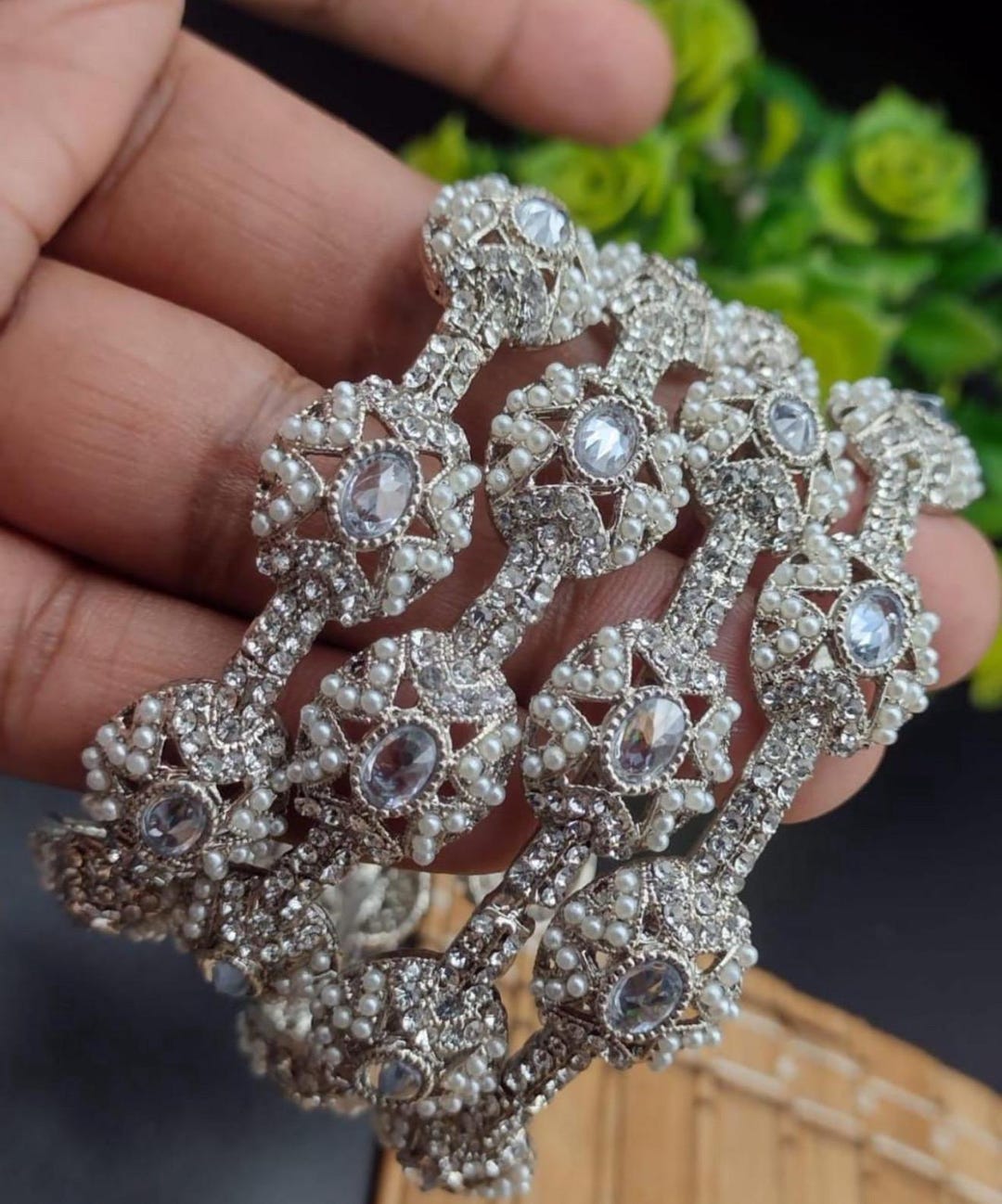 Bangles Silver Finish ,pakistani Indian Jewelry, Wedding Jewelry ...
