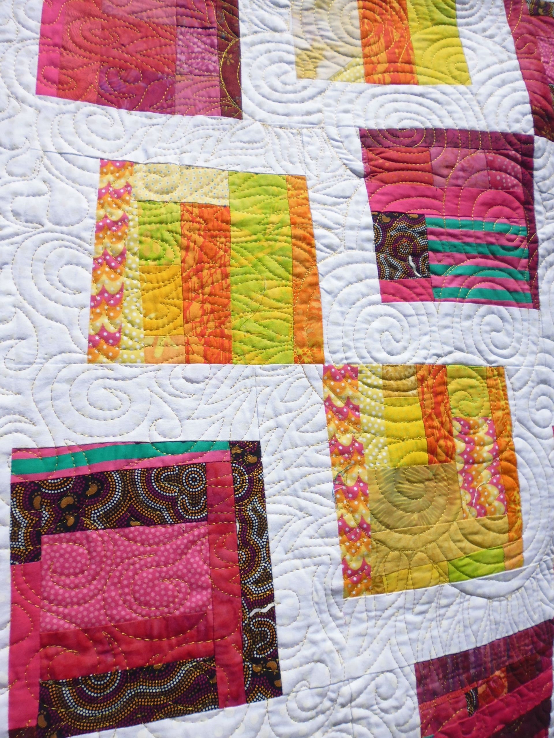 Pink, Yellow, and White Crib or Lap Quilt Crazy Quilt Style - Etsy New ...