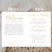 Welcome Cards - Front & Back Printable Wedding Sign Templates - Etsy